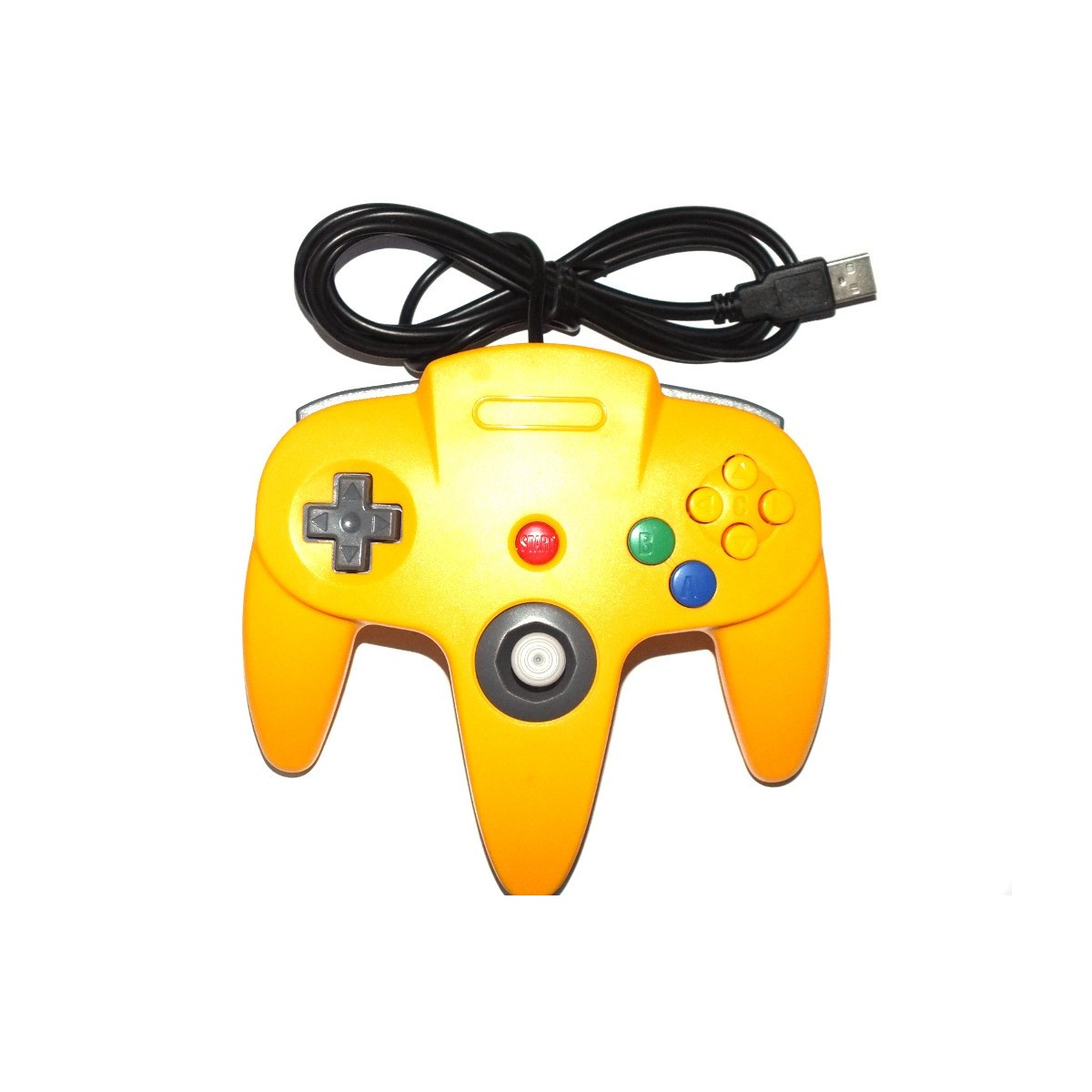 Mando tipo Nintendo 64 USB amarillo